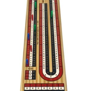 Regal Games - Cribbage Board - Fun, Family-Friendly Board Game - Includes Natural Wood Game Board (11" x 4.5" x 2.75"), 6 Multi-Colored Pegs - Ideal for 2-4 Players - Ages 8+