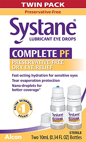 Systane COMPLETE PF Multi-Dose Preservative Free Dry Eye Drops 20ml(Pack of 2 – 10mL bottles)