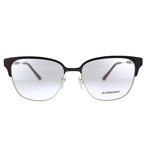 BURBERRY BE 1313Q 1238 Bordeaux Light Gold Metal Square Eyeglasses 53mm