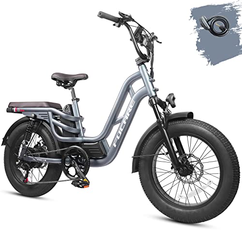 Fucare Libra 750W Electric Bike for Adults 32MPH 48V 20Ah LG Battery EBike with Full Suspension LCD Color Display 20"×4.0" All-Terrain Fat Tire Shimano 7Speed Snow Commute Electric Bicycles (20AH