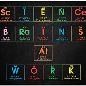 Science Brains At Work Periodic Table of Elements Print, 14"x11" Unframed Funny Science Poster, Chemistry Art Ideal for Science Lab, Teen Bedroom, Dorm Room, School Classroom or Home Decor