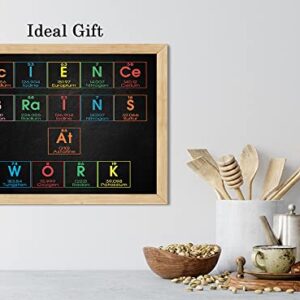 Science Brains At Work Periodic Table of Elements Print, 14"x11" Unframed Funny Science Poster, Chemistry Art Ideal for Science Lab, Teen Bedroom, Dorm Room, School Classroom or Home Decor