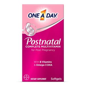 one a day postnatal complete multivitamin for post-pregnancy with folic acid and omega-3 dha, 60 count