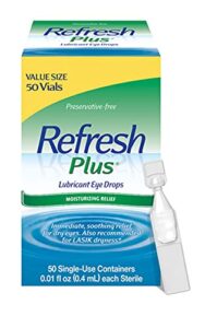 refresh plus lubricant eye drops, preservative-free, 0.01 fl oz single-use containers, 50 count, packaging may vary