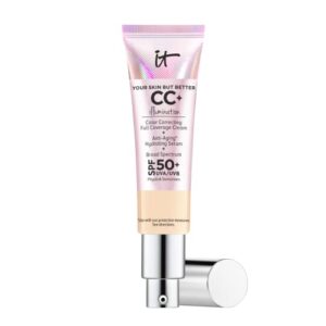 it cosmetics cc+ cream illumination, light (w) – color correcting cream, full-coverage foundation, hydrating serum & spf 50+ sunscreen – radiant finish – 1.08 fl oz