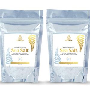 TURNER Mineral-Rich Flaky Sea Salt, Made in New Zealand, Kosher Flakes, 420 gramm, Premium Gourmet, Unprocessed, 84 Minerals & Trace Elements, 100% All-Natural, Solar & Wind Harvested, Lab Certified