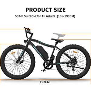 aostirmotor Electric Bike 500W 36V 13Ah Ebike, 26x4.0 inch Fat Tire Ebike, Electric Mountain Bike，Electric Bike for Adults