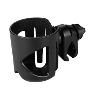 universal cup holder by accmor, stroller cup holder, bike cup holder, large caliber designed cup holder, 360 degrees rotation cup drink holder, black