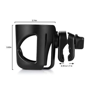 Universal Cup Holder by Accmor, Stroller Cup Holder, Bike Cup Holder, Large Caliber Designed Cup Holder, 360 Degrees Rotation Cup Drink Holder, Black