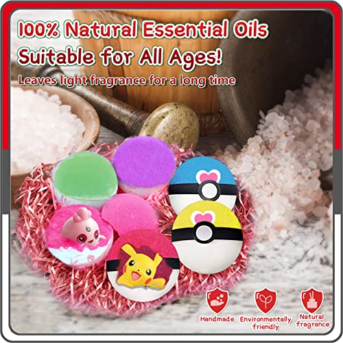 Bath Bombs for Kids with Surprise Inside: Supbec Organic Bath Bombs Gift Set Rich in Natural Essential Oils, Bath Bombs Fizzy for Dry Skin Moisturize, Easter Gift for Kids(9 Pcs, 2.9 OZ)