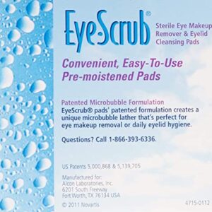 Eye Scrub Sterile Eye Makeup Remover & Eyelid Cleansing Pads 30 ea (Pack of 2)