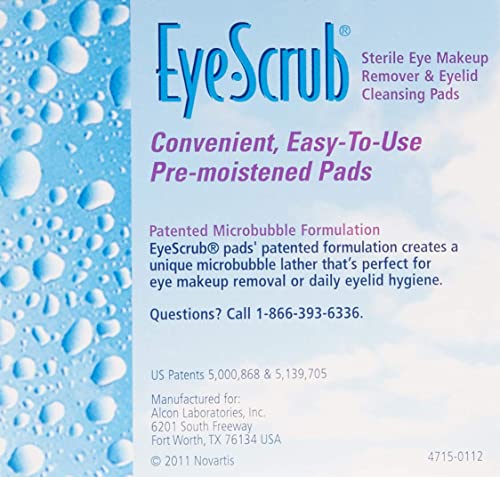 Eye Scrub Sterile Eye Makeup Remover & Eyelid Cleansing Pads 30 ea (Pack of 2)