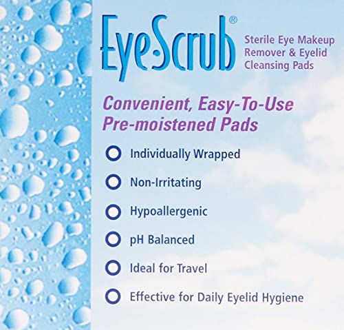 Eye Scrub Sterile Eye Makeup Remover & Eyelid Cleansing Pads 30 ea (Pack of 2)