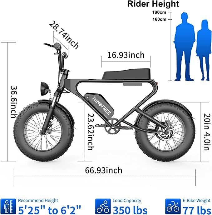 YYG Electric Bike 1200W, 20 Inch Fat Tires Ebike for Adult, 32Mph & 40Miles Electric Bicycle Mountain E-Bike 48V 20AH for Commute (Style 01)