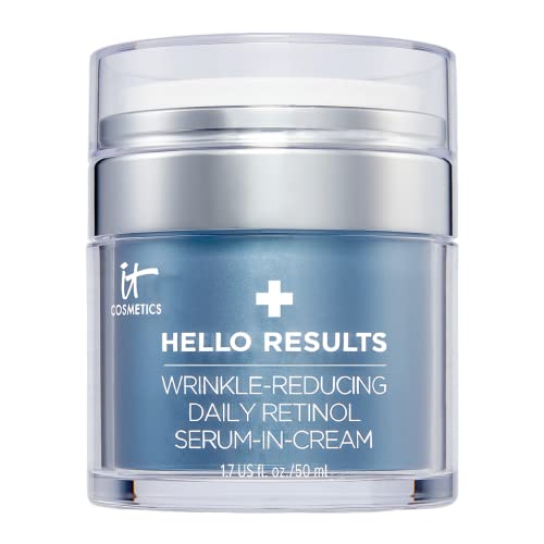 IT Cosmetics Hello Results Wrinkle-Reducing Daily Retinol Serum-in-Cream - Firming & Anti-Aging Retinol Face Cream with Niacinamide, Vitamin B5 & Vitamin E - 1.7 fl oz