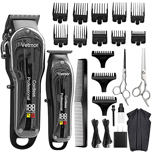 Cordless Hair Clippers Haircut Machine Trimmer Kit Set for Men Professional Barber Supplies Hair Cutting Kit Barber Accessories Hair Clipper Maquina De Cortar Cabello