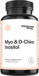 myo-inositol & d-chiro inositol blend capsule | 30-day supply | most beneficial 40:1 ratio | hormonal balance & healthy ovarian function support for women | vitamin b8 | 120 inositol supplement caps