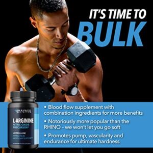 L Arginine L Citrulline Supplement Nitric Oxide Pills for Men | Stamina Endurance Performance for Workouts | L Arginine 500mg Nitrous Oxide Supplements for Men | 60 NO2 L-Arginine Plus Vegan Capsules