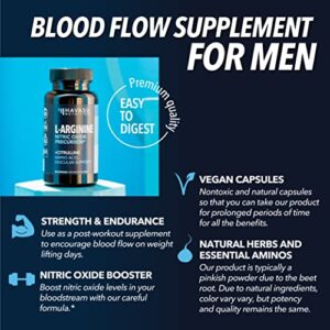 L Arginine L Citrulline Supplement Nitric Oxide Pills for Men | Stamina Endurance Performance for Workouts | L Arginine 500mg Nitrous Oxide Supplements for Men | 60 NO2 L-Arginine Plus Vegan Capsules