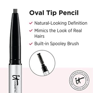 IT Cosmetics Brow Power Eyebrow Pencil, Universal Taupe - Long-Lasting, Budge-Proof Formula - With Biotin - For Light to Medium Brown & Gray Hair Colors - 0.005 oz