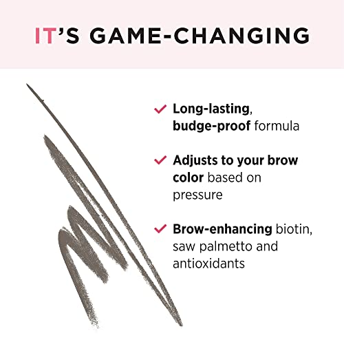 IT Cosmetics Brow Power Eyebrow Pencil, Universal Taupe - Long-Lasting, Budge-Proof Formula - With Biotin - For Light to Medium Brown & Gray Hair Colors - 0.005 oz