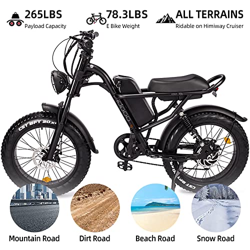 Riding'times Electric Bike for Adults, 20" Fat Tire Ebike, 750W Powerful Motor with Removable Battery, 30MPH & 37 Miles Long Range Off Road Snow Beach Mountain Electric Bicycle