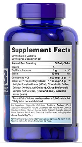 Puritan's Pride Glucosamine, Chondroitin & MSM -3 Per Day Formula