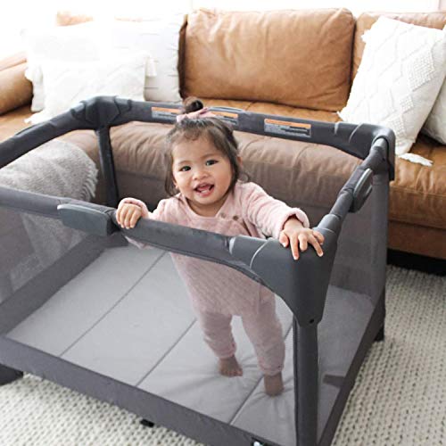 4moms Breeze GO Portable Travel Playard, for Baby, Infant, and Toddler, Easy One-Handed Setup, from The Makers of The mamaRoo