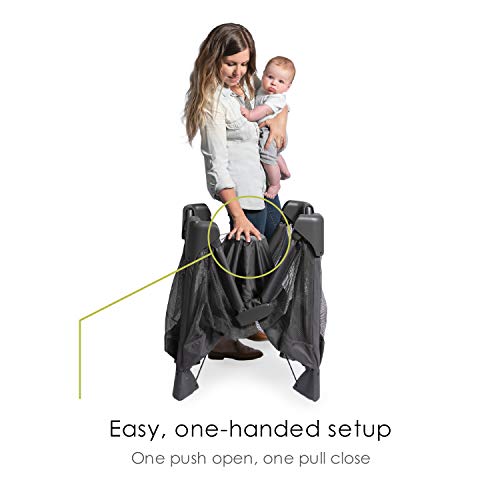 4moms Breeze GO Portable Travel Playard, for Baby, Infant, and Toddler, Easy One-Handed Setup, from The Makers of The mamaRoo