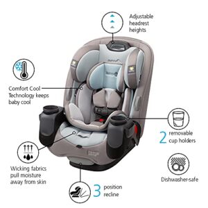 Safety 1st Grow and Go Comfort Cool All-in-One Convertible Car Seat, Rear-facing 5-50 lbs, Forward-facing 22-65 lbs, and Belt-positioning booster 40-100 lbs , Niagara Mist