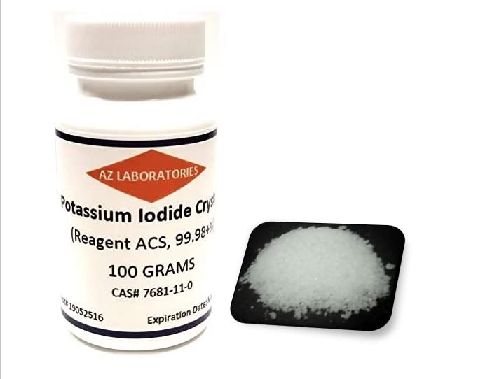 Potassium Iodide - 100% Pure USP Crystals - 31% K / 69% I, 100 grams (3.52 oz)