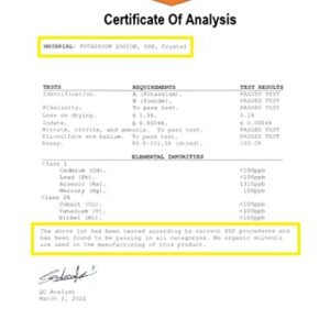 Potassium Iodide - 100% Pure USP Crystals - 31% K / 69% I, 100 grams (3.52 oz)