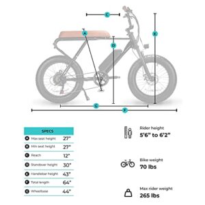 Fat Tire Electric Bike, 500W Brushless Motor, 48V/13Ah Removable Lithium-Ion Battery, Shimano 6-Speed E-Bike, 40 Miles Range, 4'' Wide Tires, Mini Swell Electric Bike for Adults