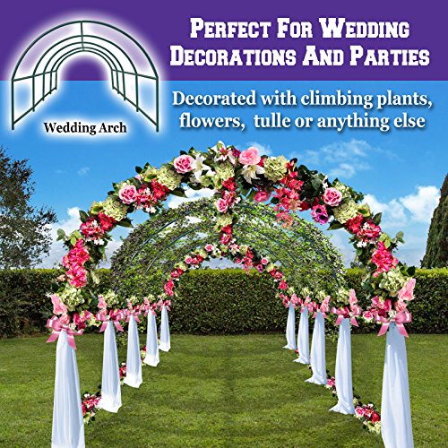 Benefit-USA Multi-Size Large Garden Support Arch Frame Climbing Plant Arch Arbor for Flowers/Fruits/Vegetables (19.7'X9.8'X7'), Green