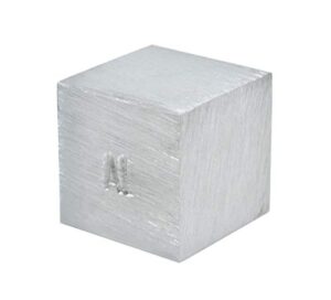 density cube, aluminum (al) with element stamp – 0.8 inch (20mm) sides – for density investigation, specific gravity & specific heat activities – eisco labs