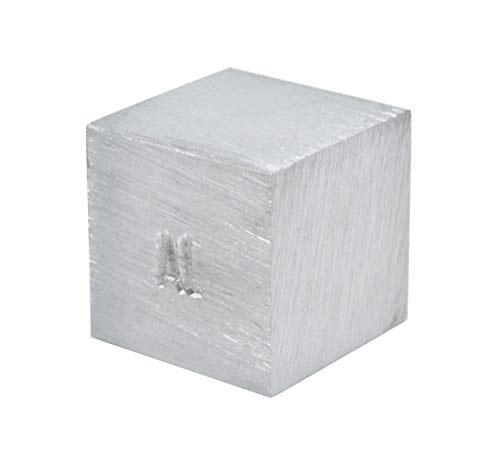 Density Cube, Aluminum (Al) with Element Stamp - 0.8 Inch (20mm) Sides - for Density Investigation, Specific Gravity & Specific Heat Activities - Eisco Labs