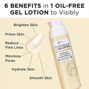 IT Cosmetics Confidence in a Gel Lotion - Oil-Free Face Moisturizer - Lightweight & Hydrating - With Ceramides - 2.5 fl oz