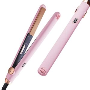 tymo flat iron hair straightener and curler 2 in 1 with 10s fast heating, 1 inch professional titanium straightening curling iron with 32 adjustable temp and automatic shut off