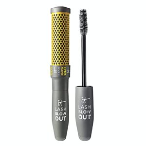 it cosmetics lash blowout mascara, black – lifts, volumizes & separates lashes – unique wand developed with drybar – contains biotin – 0.24 fl oz