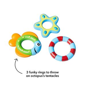 Nuby Floating Purple Octopus with 3 Hoopla Rings Interactive Bath Toy