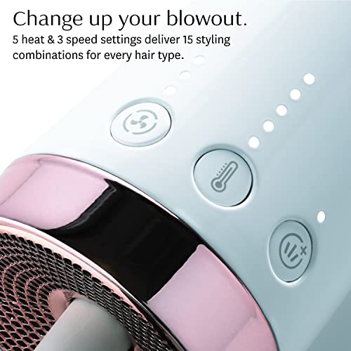 T3 AireBrush Duo Interchangeable Hot Air Blow Dry Brush with Two Attachments – Includes 15 Heat and Speed Combinations, T3 IonFlow Technology, Volume Booster Switch, Lock-in Cool Shot