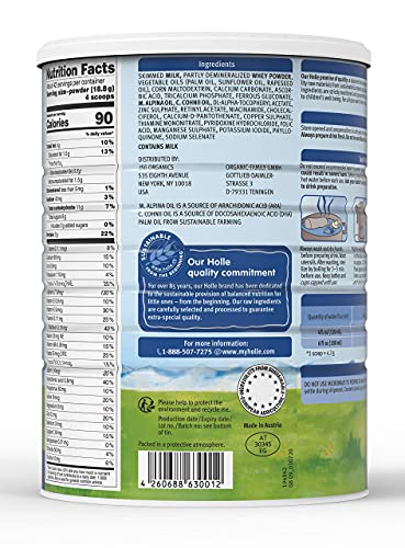 Holle Non-GMO - European Whole Milk Toddler Drink - with DHA for Healthy Brain Development - 1 Year & Up