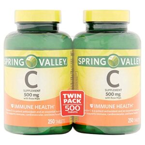 spring valley – vitamin c 500 milligram with rose hips, 500 tablets