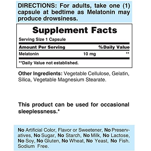 Puritan's Pride Super Strength Rapid Release Capsules Melatonin 120 Count (Pack of 2)