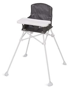 regalo my high chair portable travel fold & go highchair, indoor and outdoor, bonus kit, includes tray with cup holder, grey