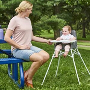 Regalo My High Chair Portable Travel Fold & Go Highchair, Indoor and Outdoor, Bonus Kit, Includes Tray with Cup Holder, Grey