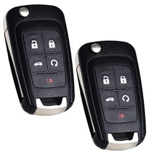 key fob replacement fits for chevy cruze equinox camaro impala malibu sonic buick regal verano encore lacrosse gmc terrain 2010-2021 oht01060512 keyless entry remote control 13504199 pack of 2 5btn