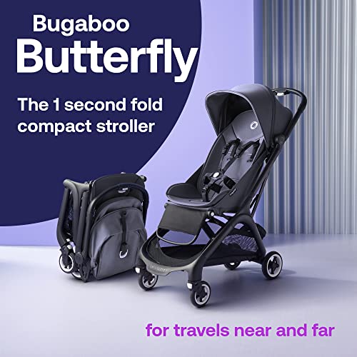 Bugaboo Butterfly - 1 Second Fold Ultra-Compact Stroller - Lightweight & Compact - Great for Travel - Stormy Blue