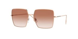 burberry daphne be3133 133713 58mm rose gold/gradient pink square sunglasses for women + bundle with designer iwear complimentary eyewear kit