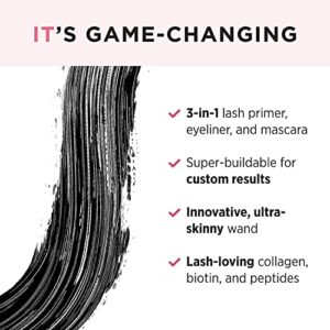 IT Cosmetics Tightline 3-In-1 Lash Primer, Eyeliner & Black Mascara - Lengthens & Conditions Lashes - Ultra-Skinny Wand - Infused With Collagen, Biotin, Peptides & Antioxidants - 0.12 Fl Oz